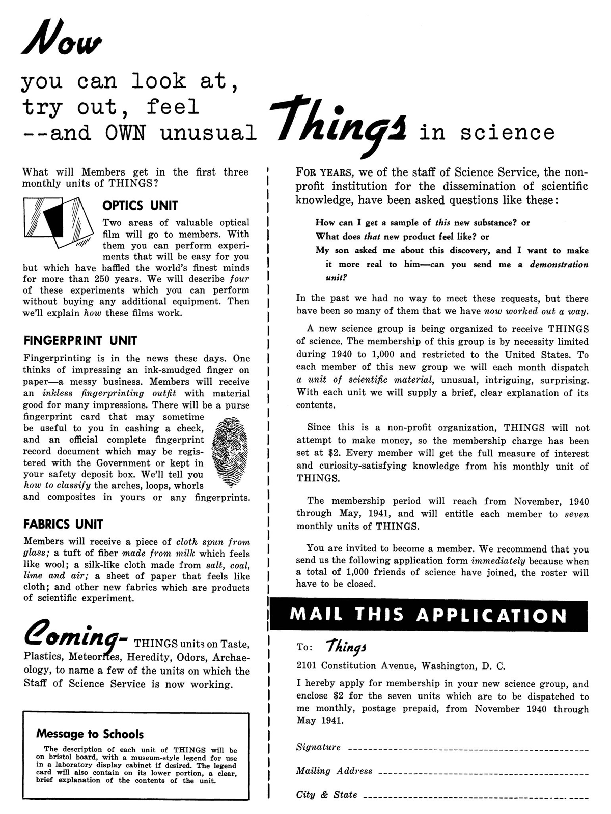 1940: Things of Science launches - Society for Science Centennial Project
